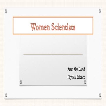 Women scientist | PPT