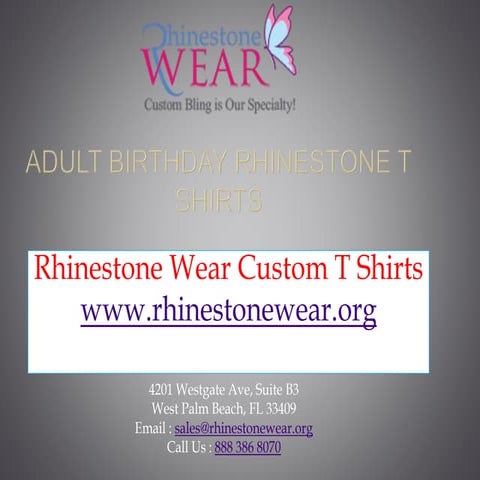 Adult Birthday Custom Rhinestone T Shirts | PPT