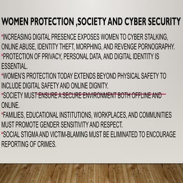 Women Security society and cyber security concentrating on legal ...
