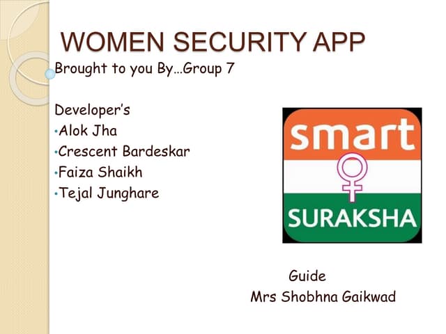 Safety app for woman | PPT