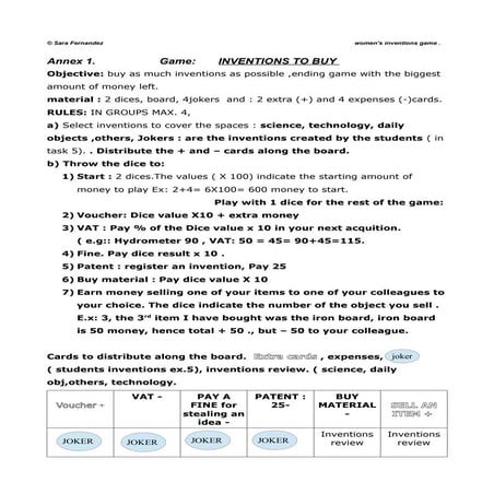 Women's inventions game. | PDF