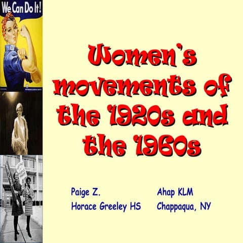 Womens movement1920sand1960s paigez | PPT