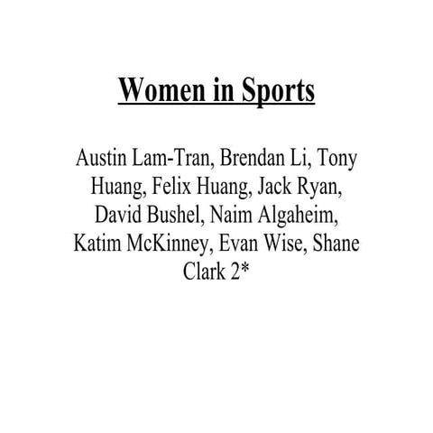 Women in Sports | PPT | Basketball | Sports