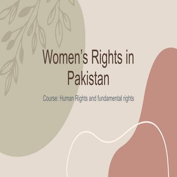 Women’s Rights in Pakistan | PPTX