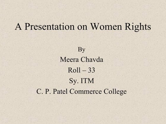 Women's Rights Movement | PPT