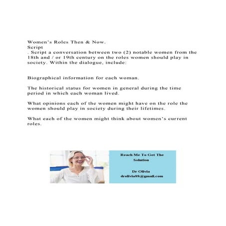 Women’s Roles Then & Now.Script. Script a conversation bet.docx