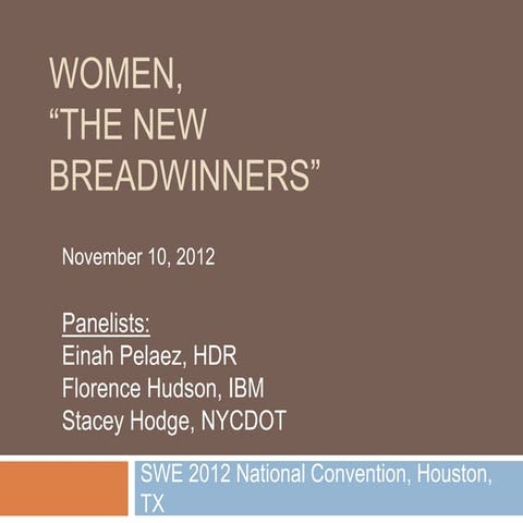 Women, the "New Breadwinners" | PPTX