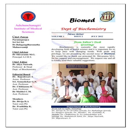 Biochemistry dept news letter july_12 | PDF