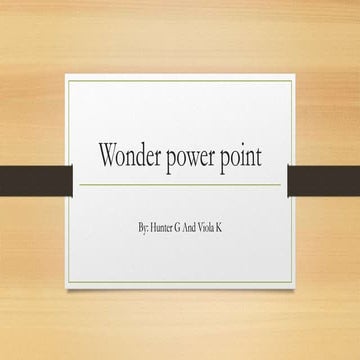 Wonder | PPT