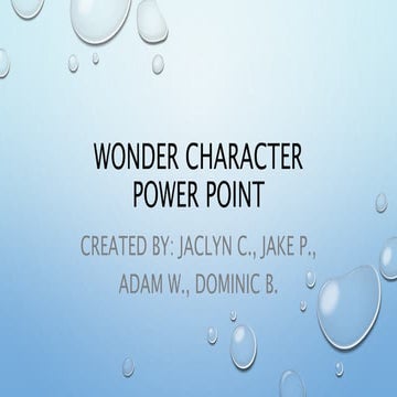 Wonder%20 character%20power%20point | PPT