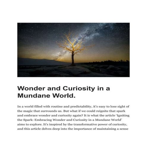 Wonder and Curiosity in a Mundane World. | DOCX