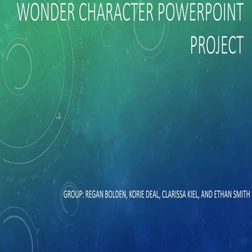 Wonder character project | PPTX