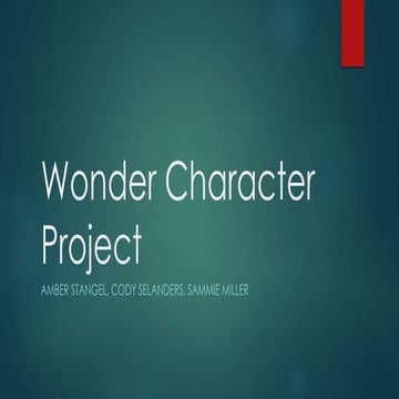 Wonder character project | PPTX
