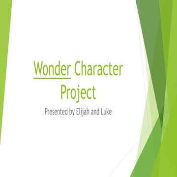 Wonder character project | PPT