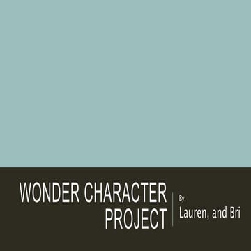 Wonder character project | PPTX