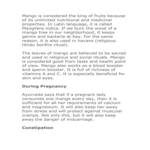 Wonderful benefits of mango | PDF