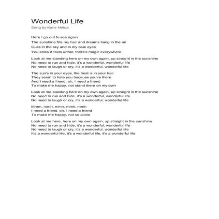 Wonderful Life lyrics org.doc