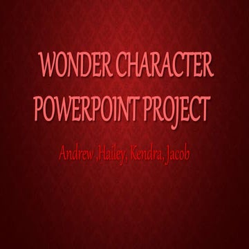 Wonder powerpoint | PPTX | Books and Literature