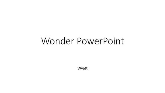 Wonder project | PPT