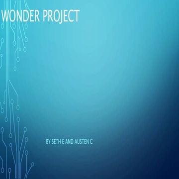 Wonder project | PPTX | Music | Entertainment