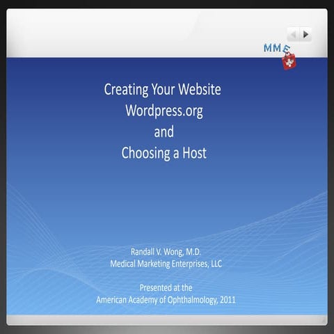 Creating Your First Site: Using Wordpress.org and "Self Hosting" | PPT
