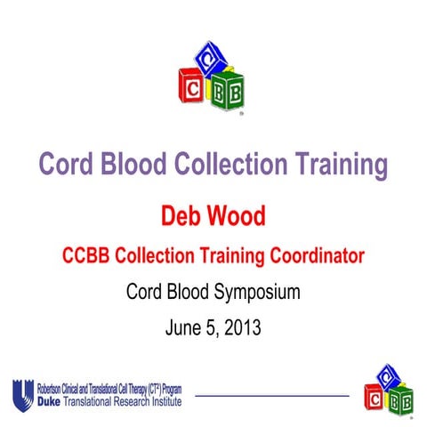 Cord Blood Collection Training | PDF