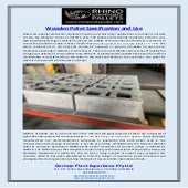 Wooden pallet specification and use