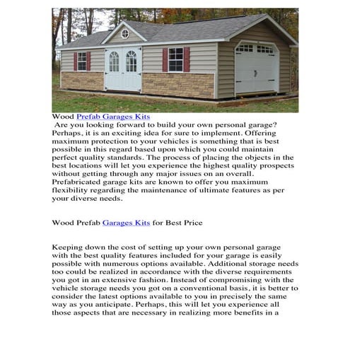 Wood prefab garages kits. | PDF