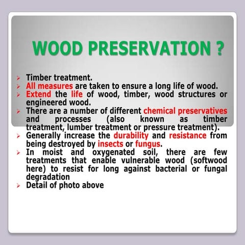 Wood preservation cpcm | PPTX