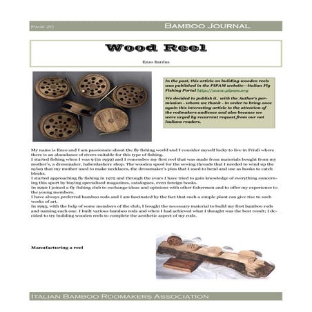 Wood reel - bamboo journal 6 - italian bamboo rodmakers association | PDF