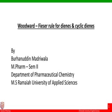 Calculation of λ using woodward fieser rules | PDF