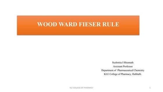 woodward fieser rule | PPTX | Chemistry | Science