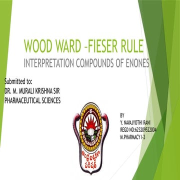 woodward fieser rule | PPTX