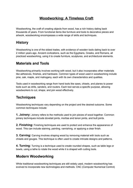 Basic Concept of Carpentry Grade 10 lesson 1 | PPTX