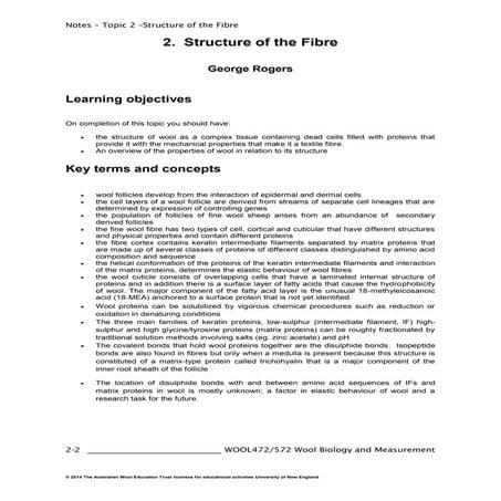 WOOl fibre morphology and structure.pdf for textiles | PDF