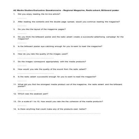 Questionnaire Evaluation Q4 | DOCX