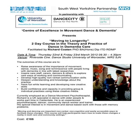 Centre of Excellence in Movement Dance & Dementia’ | PDF