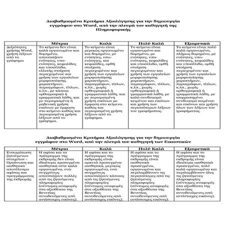 Φύλλο Αξιολόγησης | DOCX