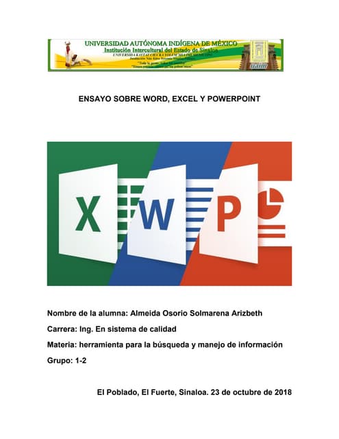 Word, excel y power point | PPT