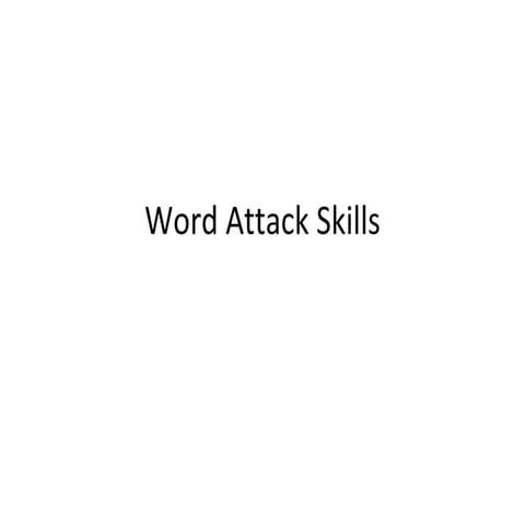 Word Attack Skills | PPS