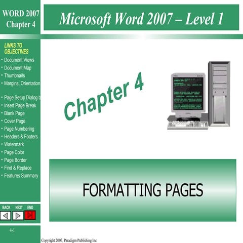 Word Chapter 4 - Formatting Pages | PPT