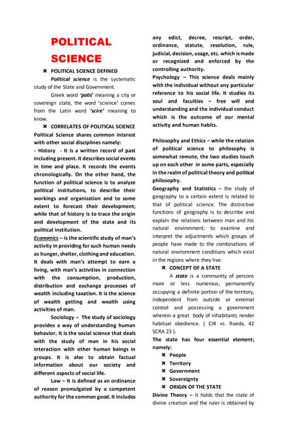 State and its elements | PPT | Political Issues & policy | Politics