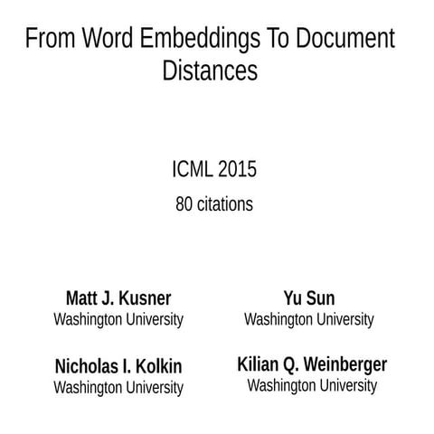 Word Mover's Distance | PPT