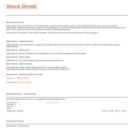 Word ornek | PDF