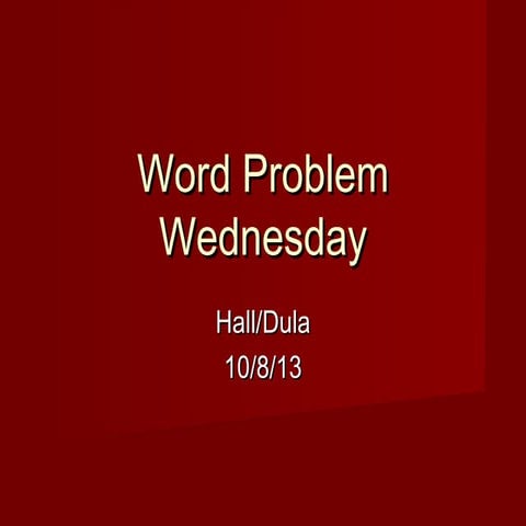 Word problem workshop | PPT