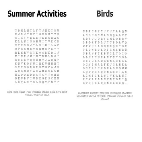 Word searches | DOCX