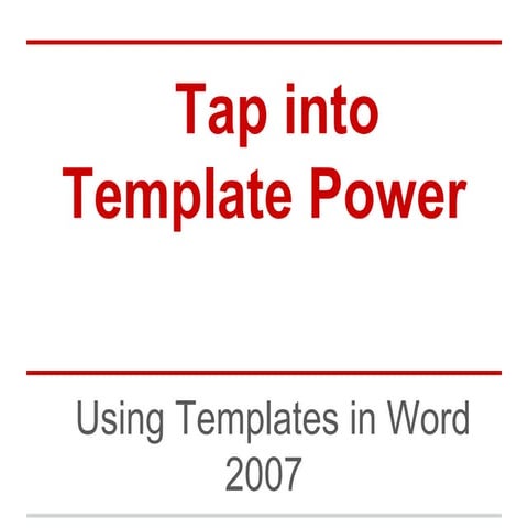 Word 2007 templates | PPTX