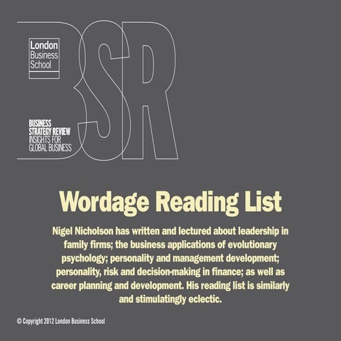 Wordage Reading List - London Business School BSR | PDF