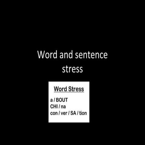 Word and sentence stress | PPT