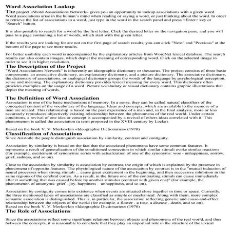 Word association lookup | PDF